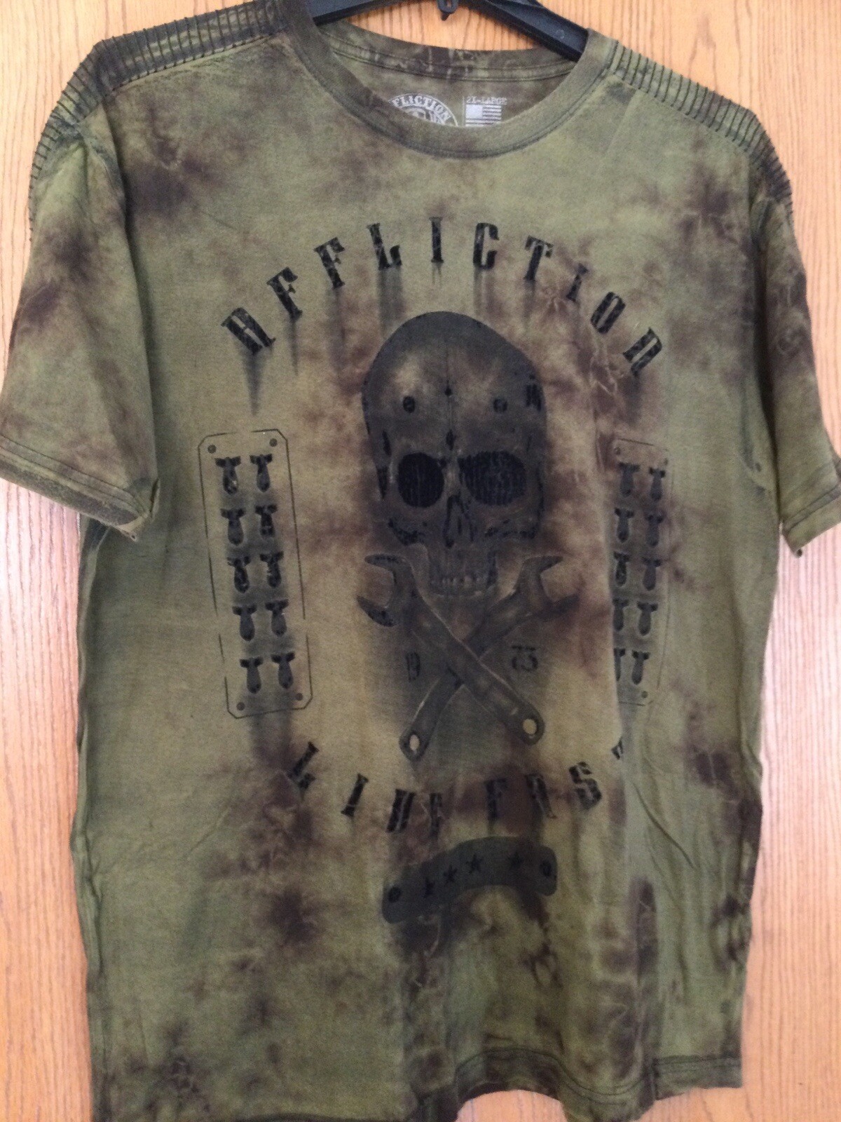 Affliction - “Live Fast”- Skull Image - Military Gree… - Gem