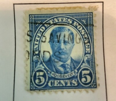 US Postage Theodore Roosevelt 5 Cent Stamp Dark Blue, Very Rare GREAT ...