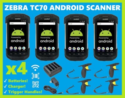 4-PACK Zebra TC70 Android Barcode Scanner 2D/1D, TC700H, Charger ...