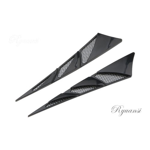 2PCS Black Car Air Flow Intake Scoop Hood Bonnet Decorative Vent Cover ...