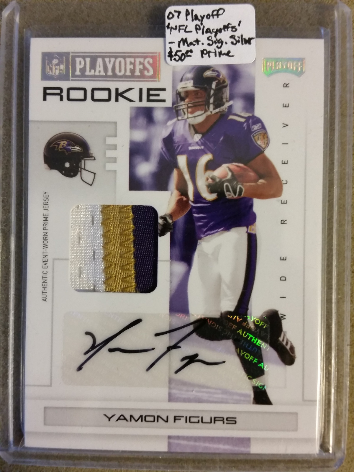 2007 Playoff NFL Playoffs Material Signatures Silver Prime #103 Yamon ...