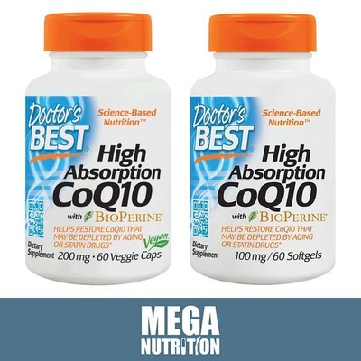 Doctor's Best CoQ10 Avec Bioperine Coenzyme Q10 600mg/400mg/200mg/10mg ...