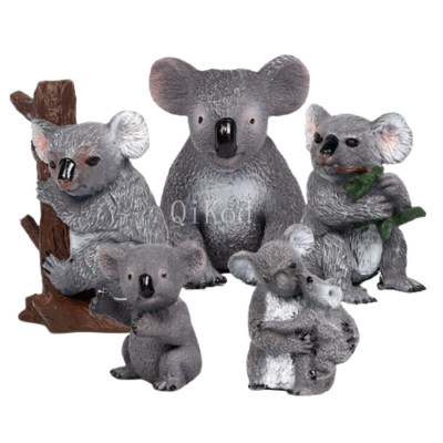 5 Kinds Simulation Cute Koala Figure Collectible Toys Koala Animal ...