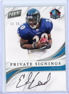 2019 Panini Hall of Fame Football Private Signings Auto #ER Ed Reed #11 ...