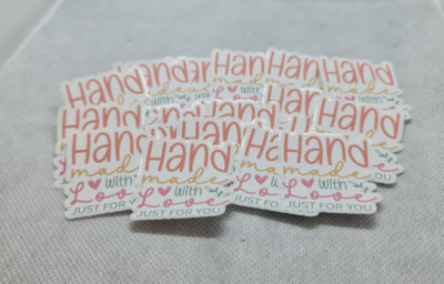 20 PRINTED HANDMADE WITH LOVE JUST FOR YOU STICKER....ENVELOPE SEAL ...