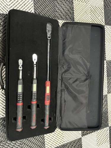Snap-On Digital Torque Wrench Techangle 3pc set 1/4" 3/8" 1/2" With ...