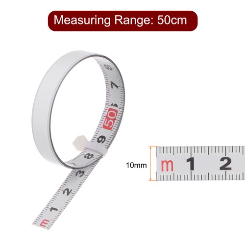 2pcs Self Adhesive Tape Measure 50cm Left to Right Read Steel Ruler ...