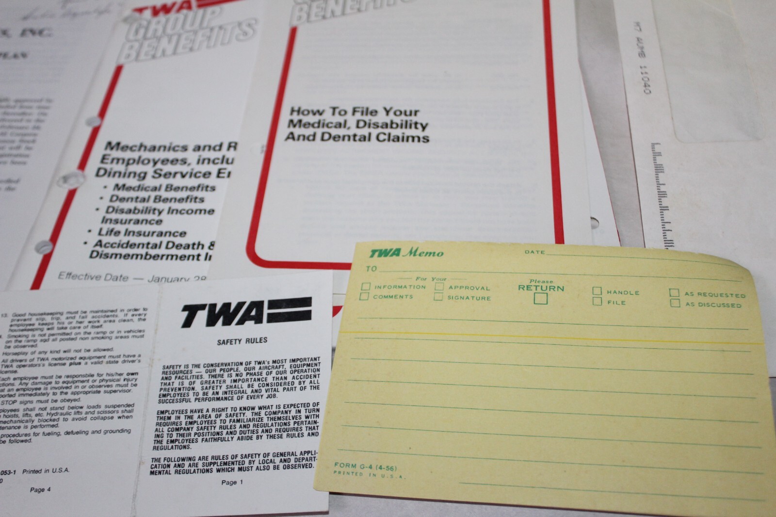 Vintage TWA Airlines Memos Bulletins Pope Letter Safety Rules Group ...
