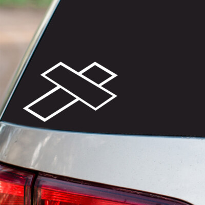 Christian Cross Sticker Jesus Religious S47 all chrome and regular ...