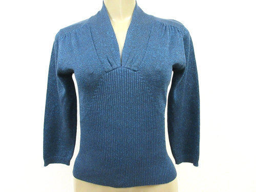 Metallic Blue Top George Women Blouse Lightweight Regular Fit 3/4 ...