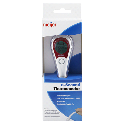 Meijer Digital Thermometer, 8-Second, Oral, Underarm or Rectal Comfort ...