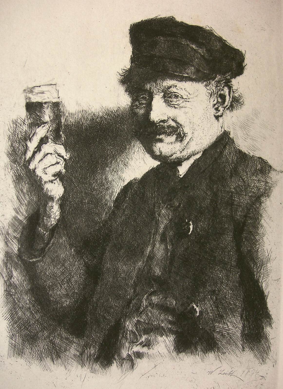 WILHELM LEIBL `DER TRINKER; DER WIRT RAUECKER´ BILLETER B 4 VI ...