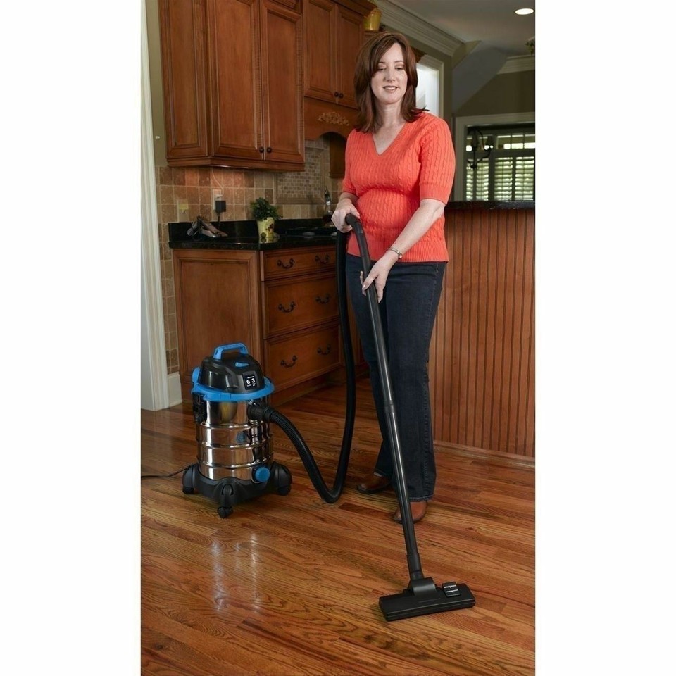 Wet Dry Stainless Steel Vac 6 Gallon Shop Vacuum Cleaner Portable 3.0 ...