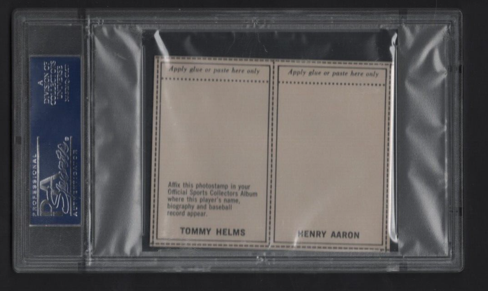 1969 PHOTOSTAMPS JUMBO PANEL HANK AARON BRAVES HOF GRADED PSA 10 GEM ...