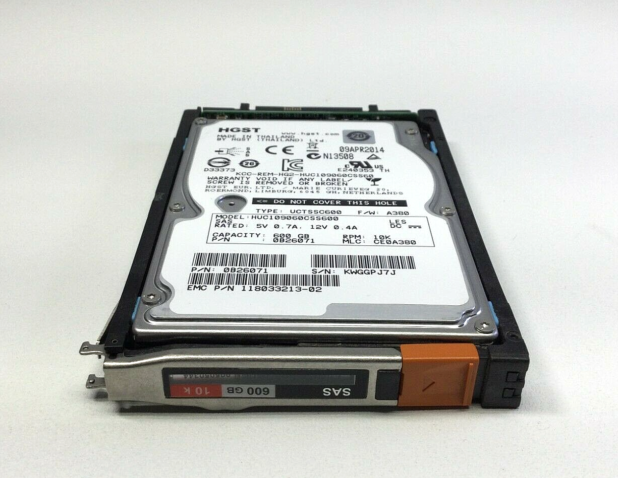 LOT EMC 118033213-02 005050344 100-564-937 HUC109060CSS600 TPU250 600GB ...