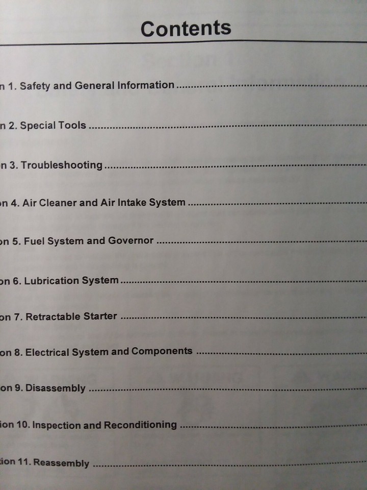 Kohler Triad OHC 16 18 h.p Horizontal Engine Service Repair Manual ...