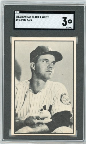 1953 Bowman Black & White John Sain #25 SGC 3 | eBay
