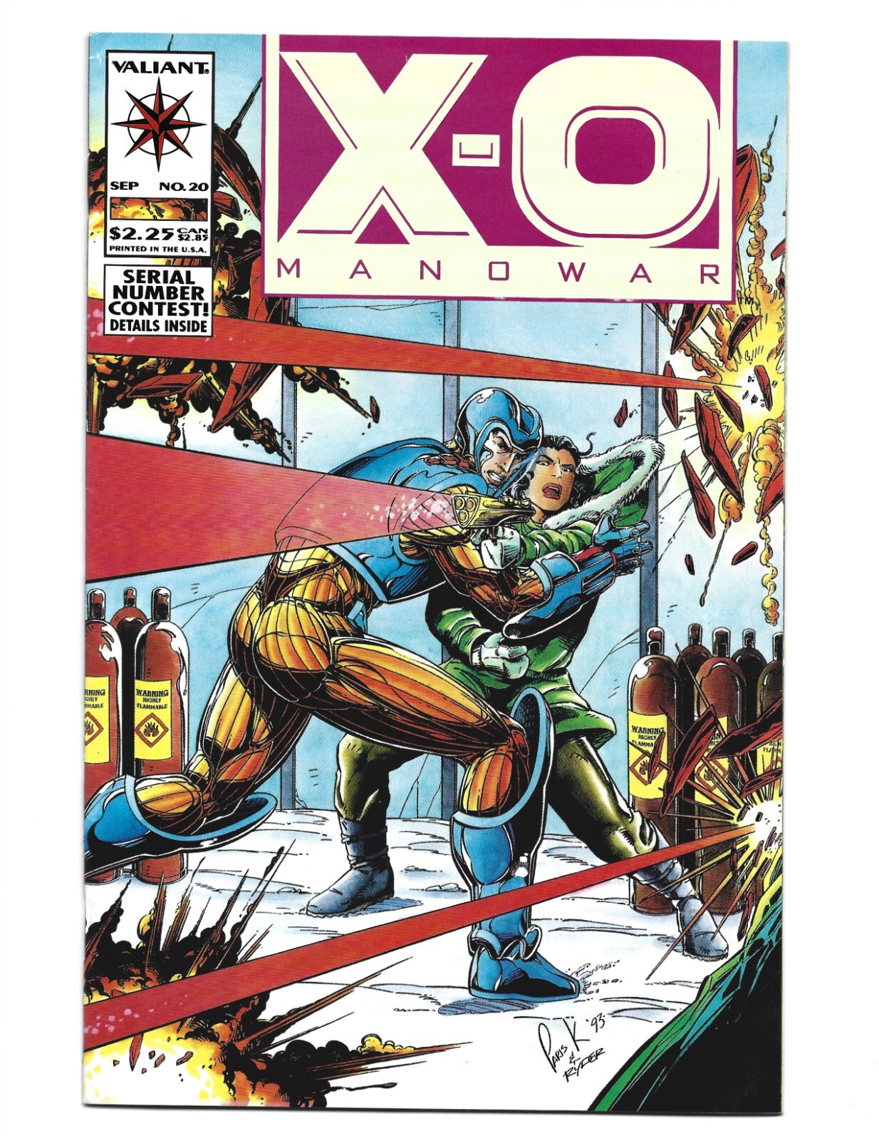 X-O Manowar 20 Sept 1993 Valiant VF+ 1: Randy Cartier in XO armor B&B ...