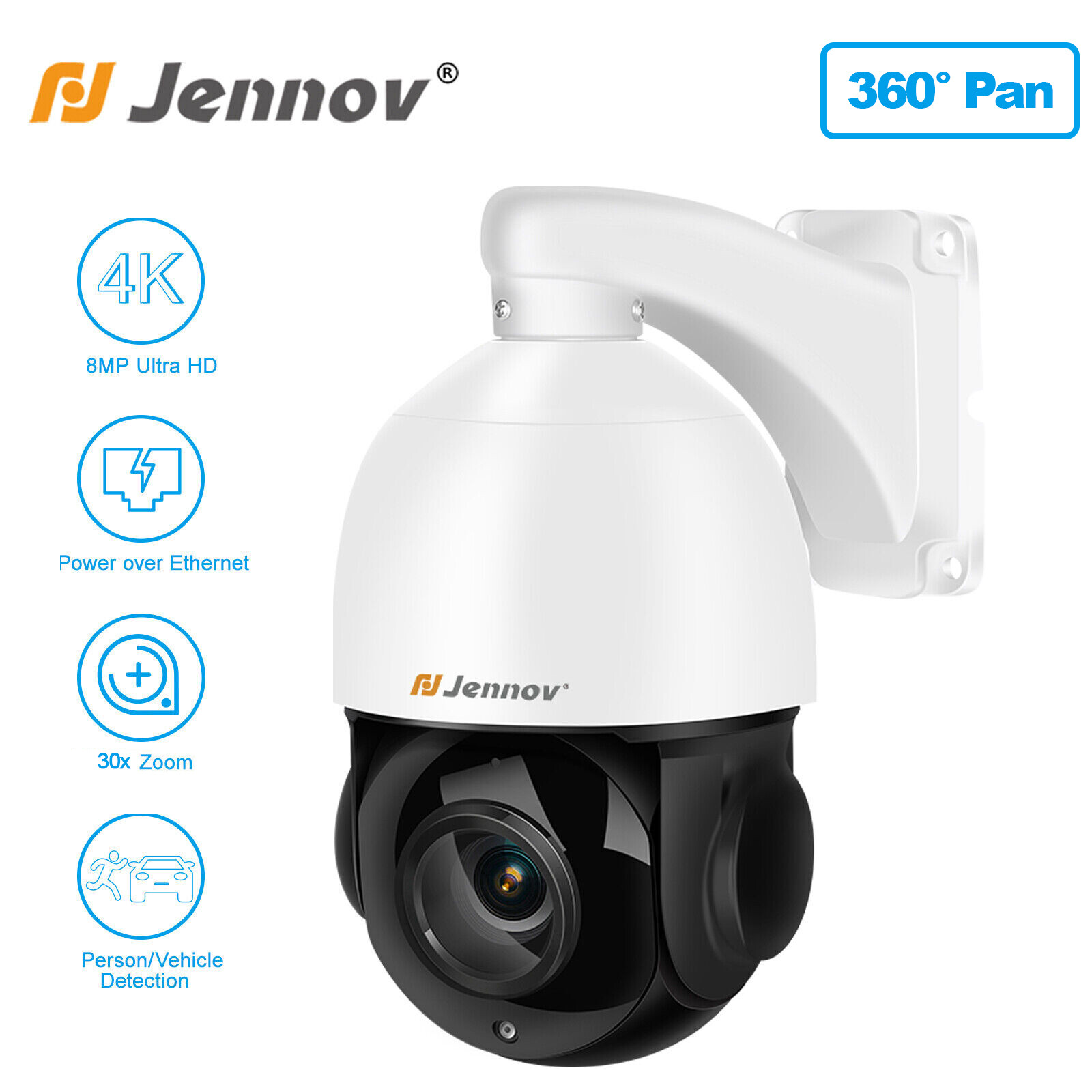 30X Zoom 4K 8MP POE PTZ IP Speed Dome Human Auto Tracking CCTV Camera ...