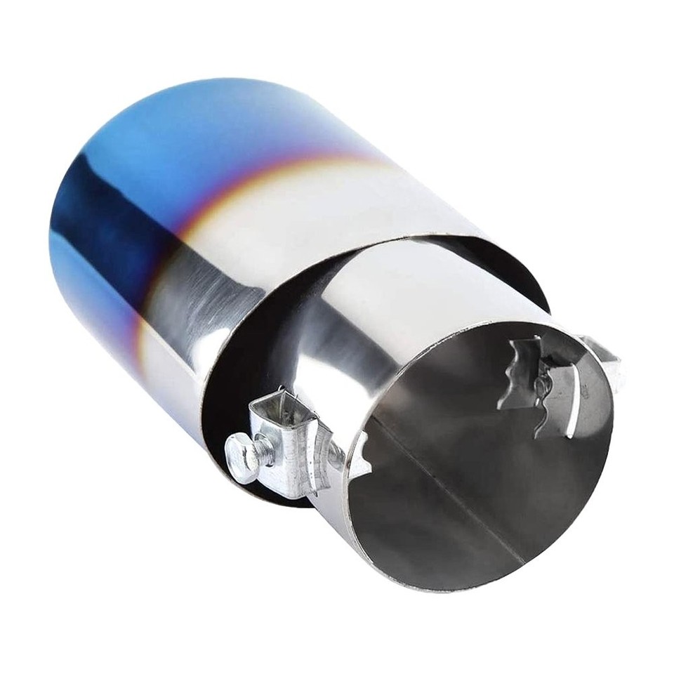 Car Auto Exhaust Pipe Blue Rear Tail Muffler Throat Tip Tailpipe Auto ...