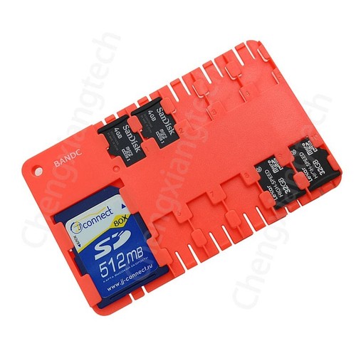 11 Slots Orange Memory Card Carrying Case Storage Holder for Micro SD ...