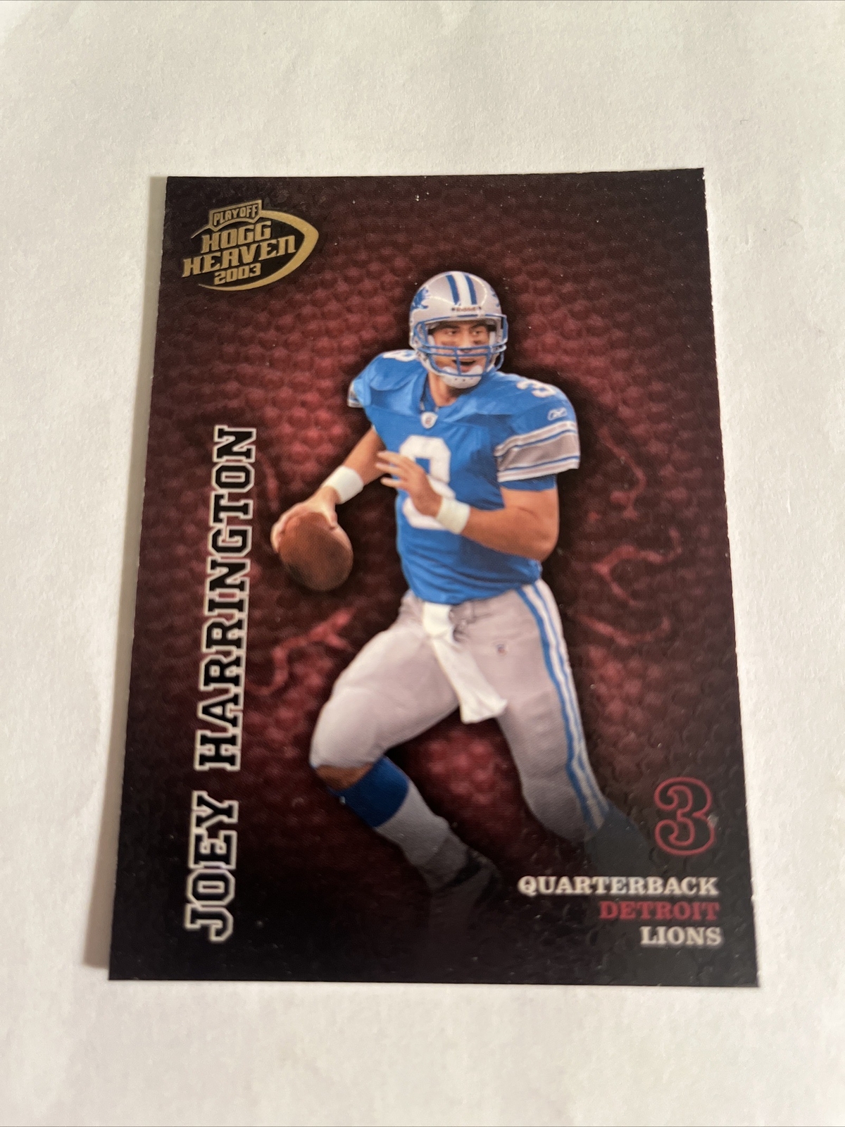 2003 Playoff Hogg Heaven Joey Harrington #52 Detroit Lions Oregon Ducks ...