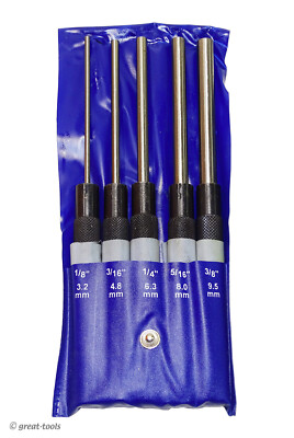 8” PIN PUNCHES – long punch set – large knurled handles – automotive ...