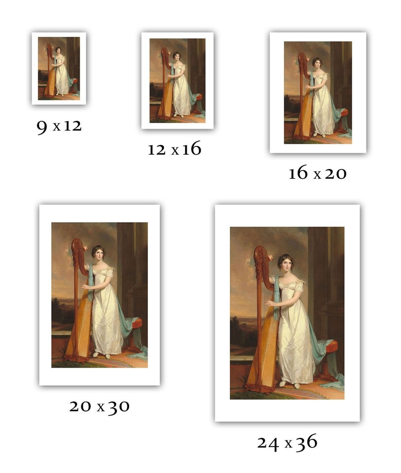 Thomas Sully : "Lady with a Harp: Eliza Ridgely" (1818) - Giclee Fine ...