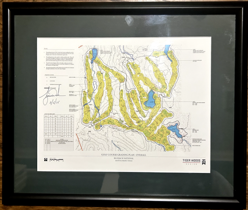Bluejack National Golf Course Framed Grading Plan Print - Signed by ...