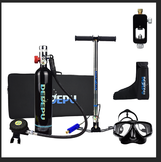 DEDEPU Scuba Diving Kit 1L Oxygen Tank Hand Pump Equipment Underwater ...