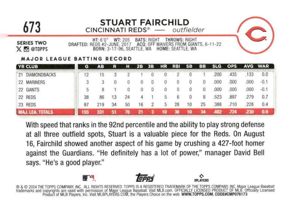 2024 Topps #673 Stuart Fairchild | eBay