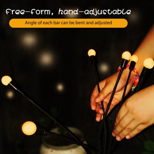 LED Solar Firefly Lawn Lamp Waterproof Garden Starburst Swing Light ...