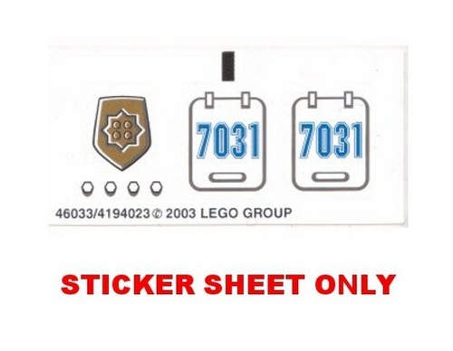 LEGO 7031 - Town: World City: Police: Helicopter - STICKER SHEET | eBay