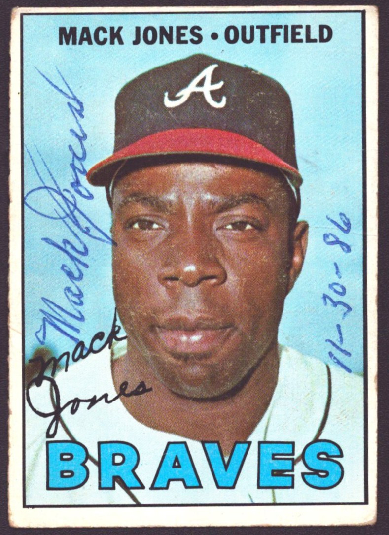 MACK JONES 1967 Topps #435 AUTOGRAPH BRAVES Auto Signed Reds Expos d ...