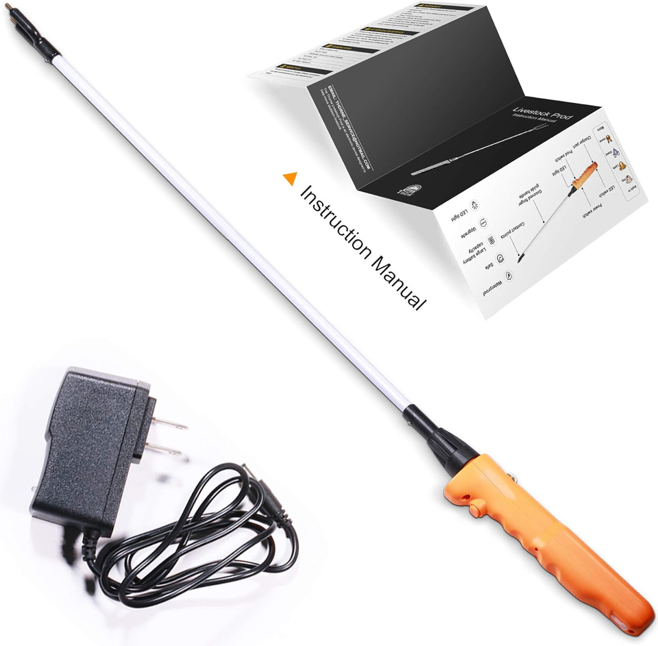Cattle Prod, Waterproof Cattle Prod Stick with LED Light, Livestock ...