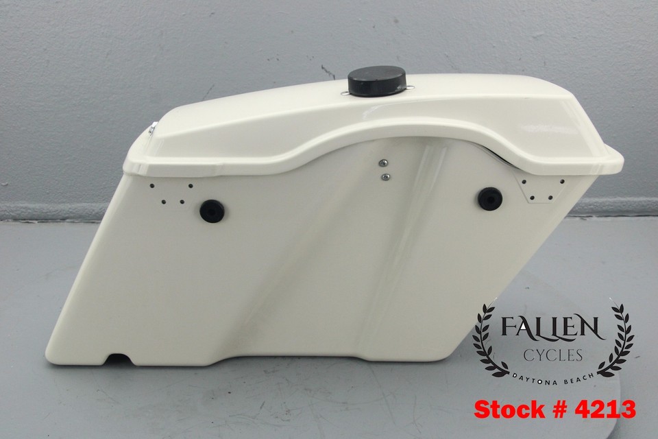 2008 Harley Road King Police LEFT Saddlebag Assembly BIRCH WHITE #4213 ...