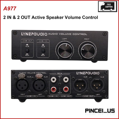 A977 Fully Balanced Passive Preamp Active Speaker Volume Control 2 IN ...