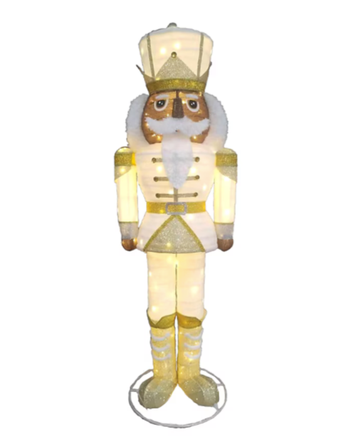Holiday Living 6-ft White & Gold Black Nutcracker Winter Lights ...