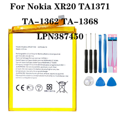 For Nokia XR20 TA1371 VMA750D9FI1LV0 TA-1362 TA-1368 LPN387450 Battery ...
