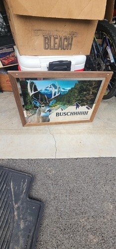 BUSCH BEER BUSCHHHHH DEER MIRROR VERY RARE MIRROR MEASURES 26.5 X 19 | eBay