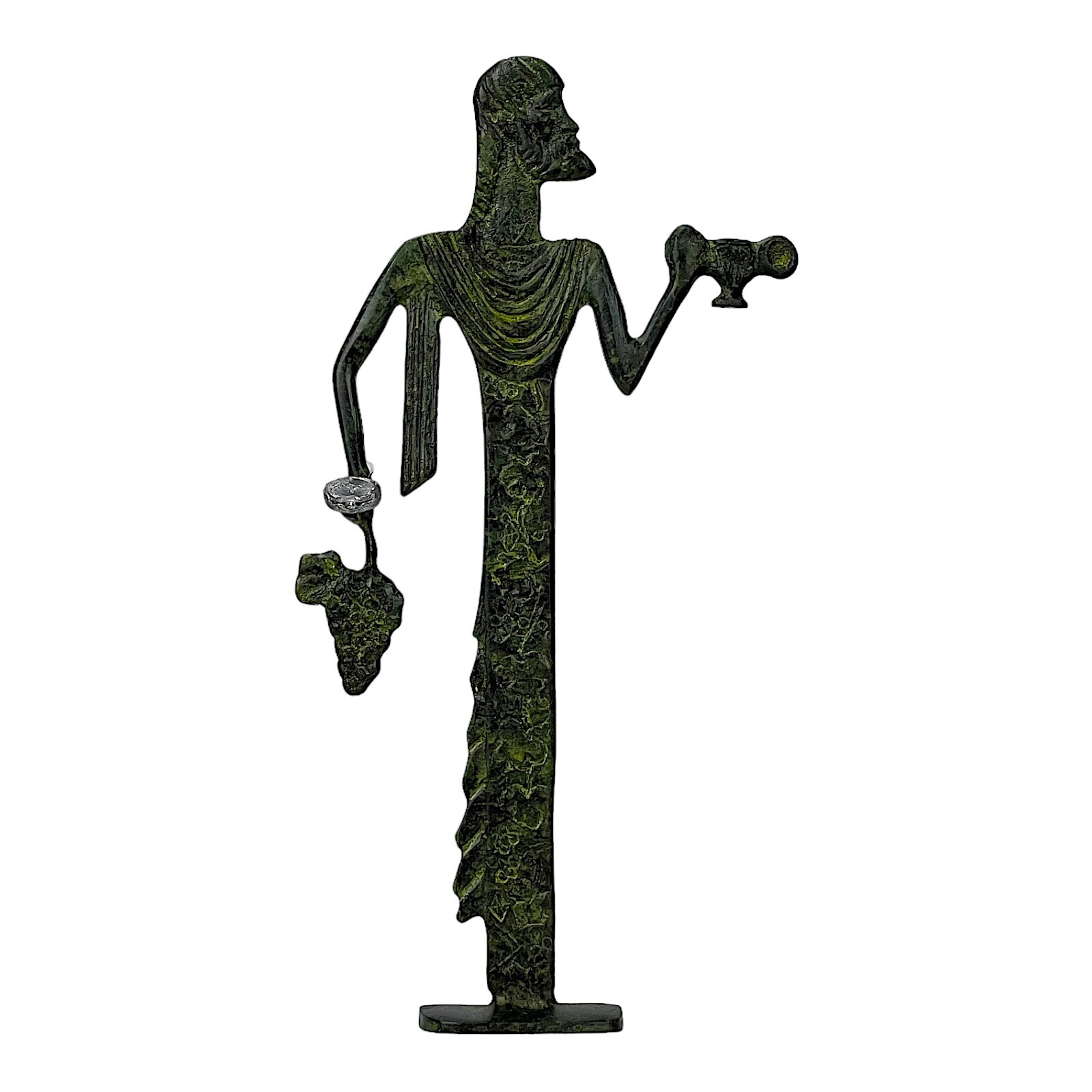 Dionysus Bacchus Greek God of Wine Real Bronze Metal Art Flat Statue ...