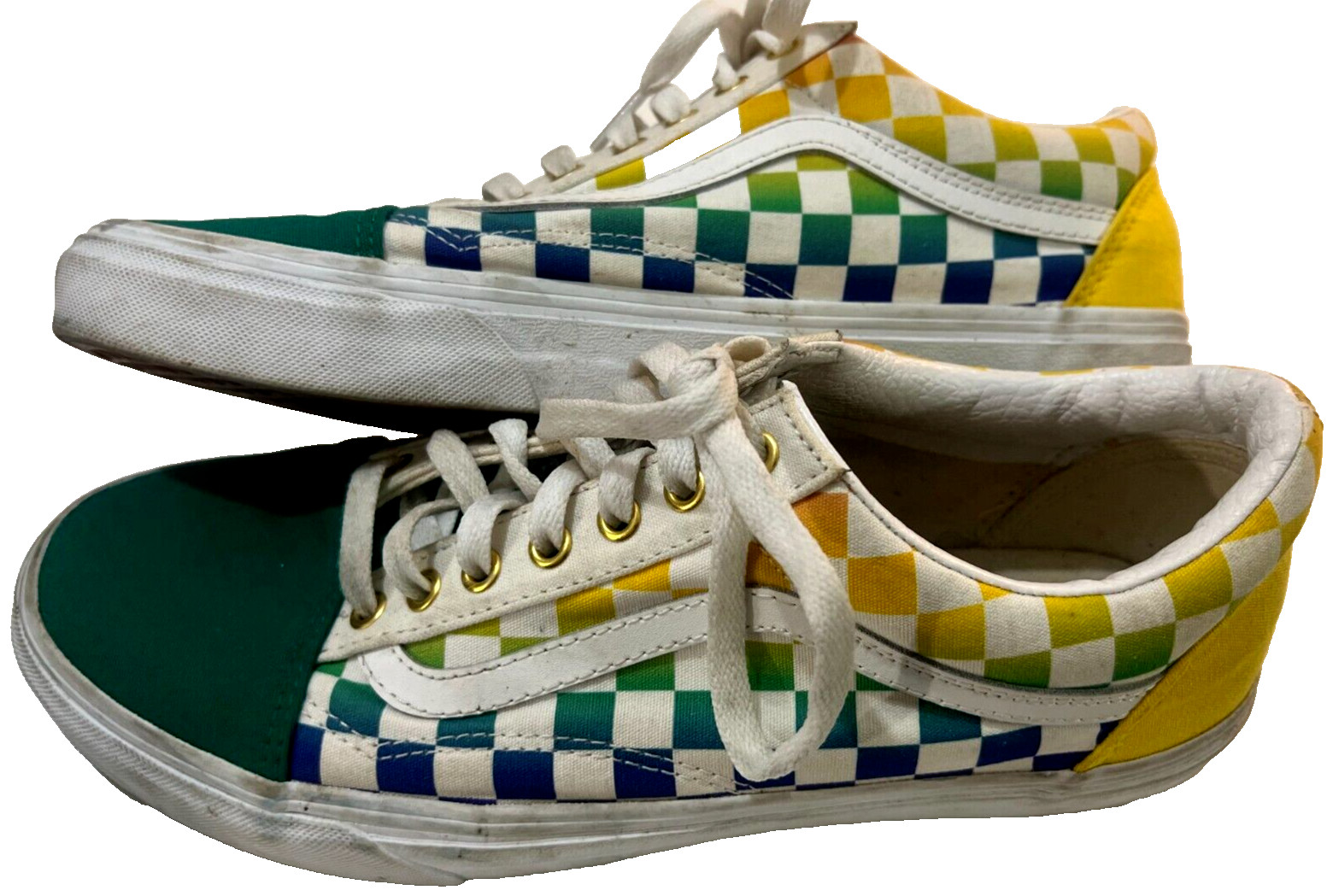 Vans men's green check skateboard deck topsider shoes… - Gem
