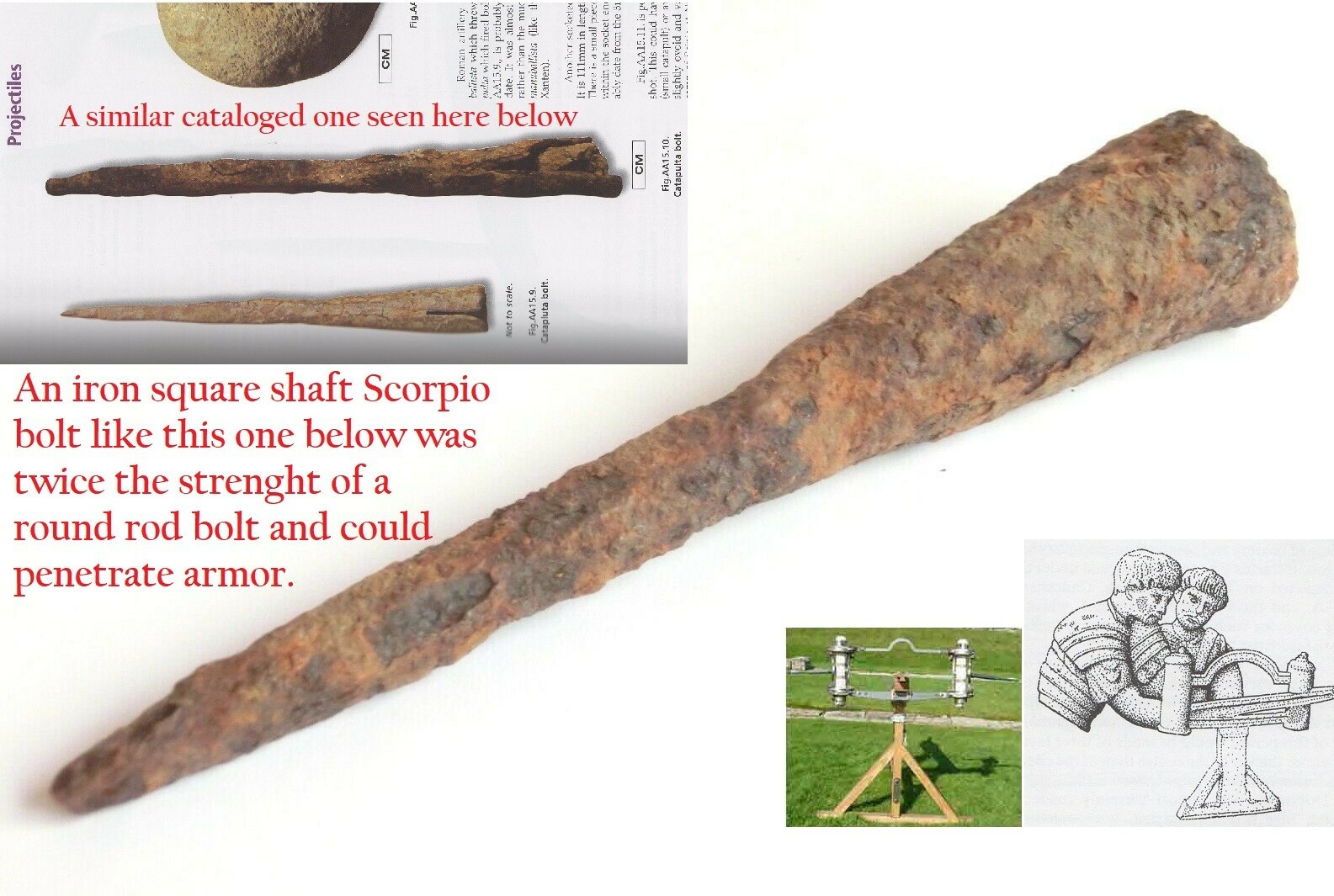 Large Late Roman Legion scorpion scorpio ballista bolt weapon Ancient ...