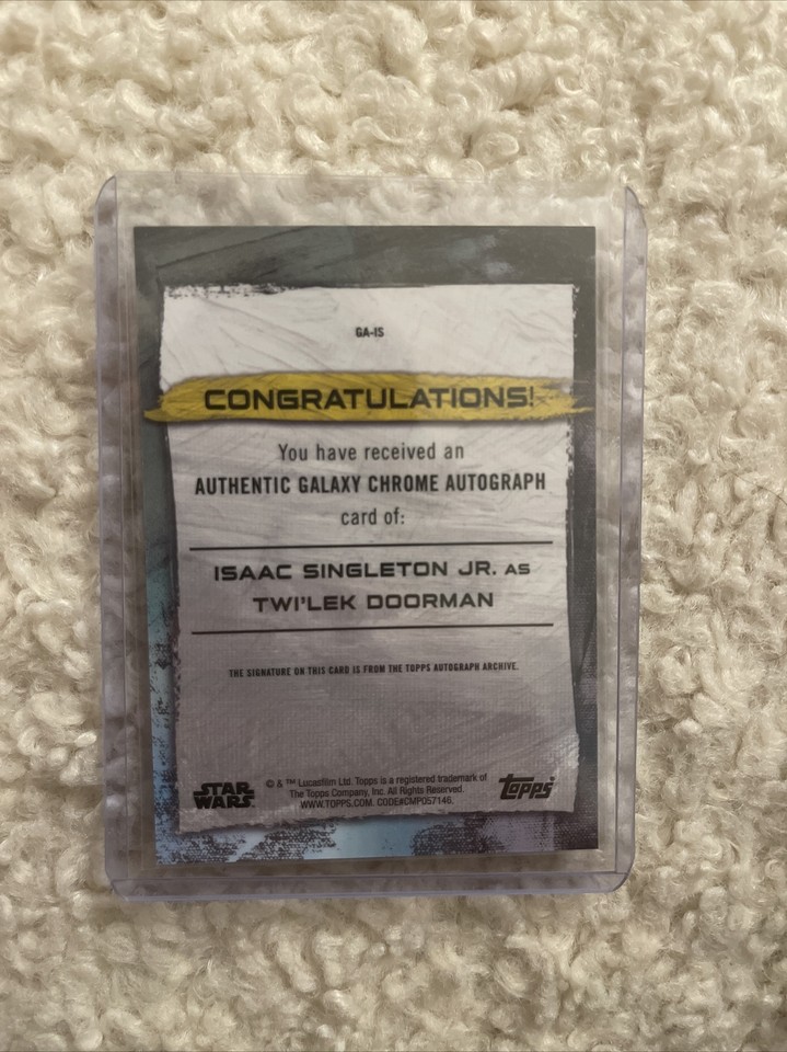 2022 Topps Star Wars Galaxy TWI'LEK DOORMAN Isaac Singleton Jr Auto ...