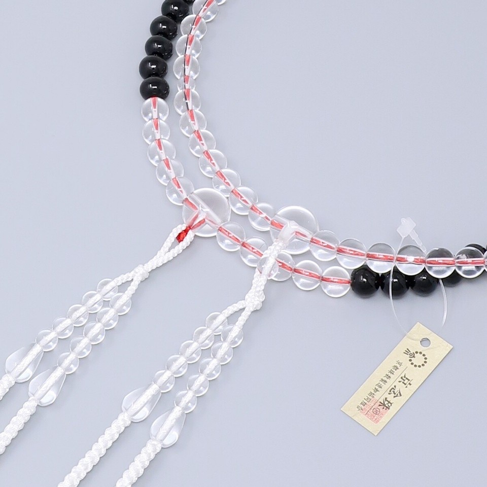 Shingon Buddhist Mala Juzu Prayer beads Japan Kyoto Black ebony Crystal ...