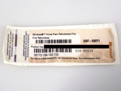 Original Microsoft Windows 7 Home Premium Lizenz Key Aufkleber Sticker ...