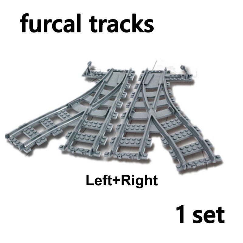 Track Crossing Switch Forked Rail for Lego Kit Train Building Blocks ...