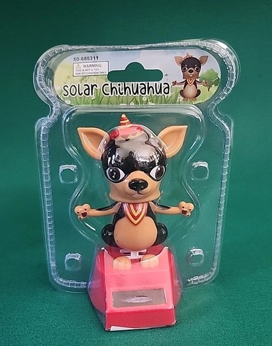 Solar Powered Dancing Toy Chihuahua Brown Dog with Bobblehead and Sway ...