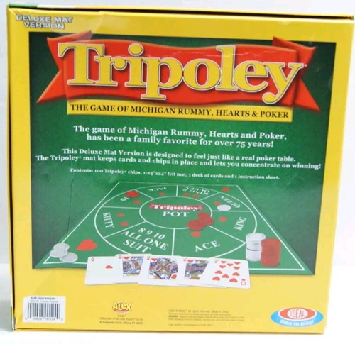 Tripoley The Game Of Michigan Rummy Hearts & Poker - Deluxe Mat Version ...