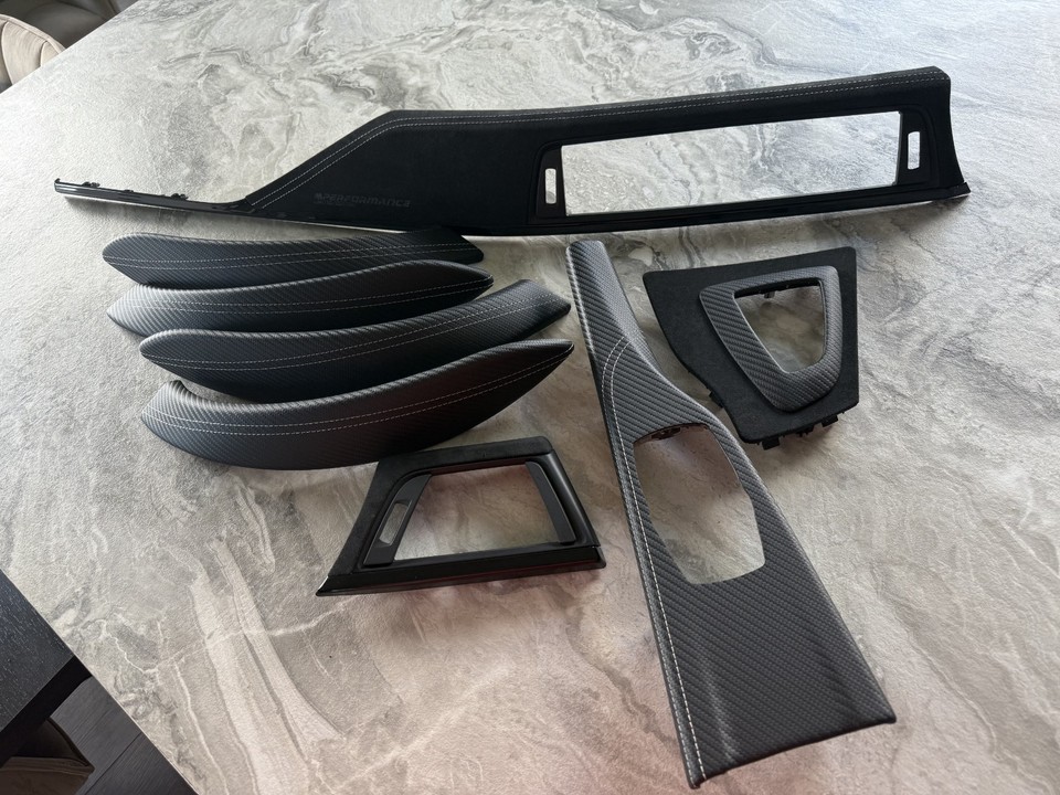 BMW F30 F31 F32 F34 F36 CARBON LEATHER/ALCANTARA Interior Trim Kit set ...